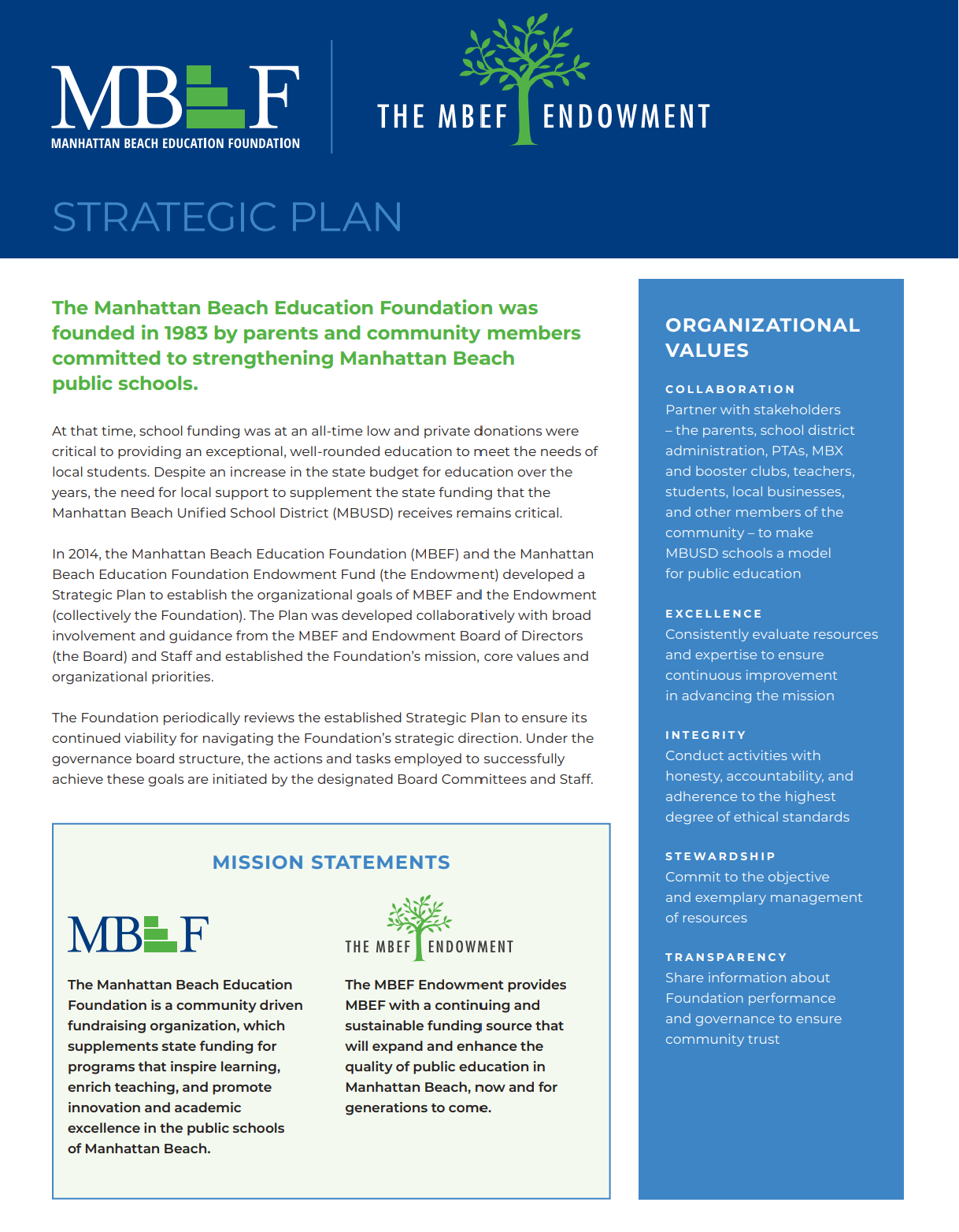 Strategic Plan - MBEF